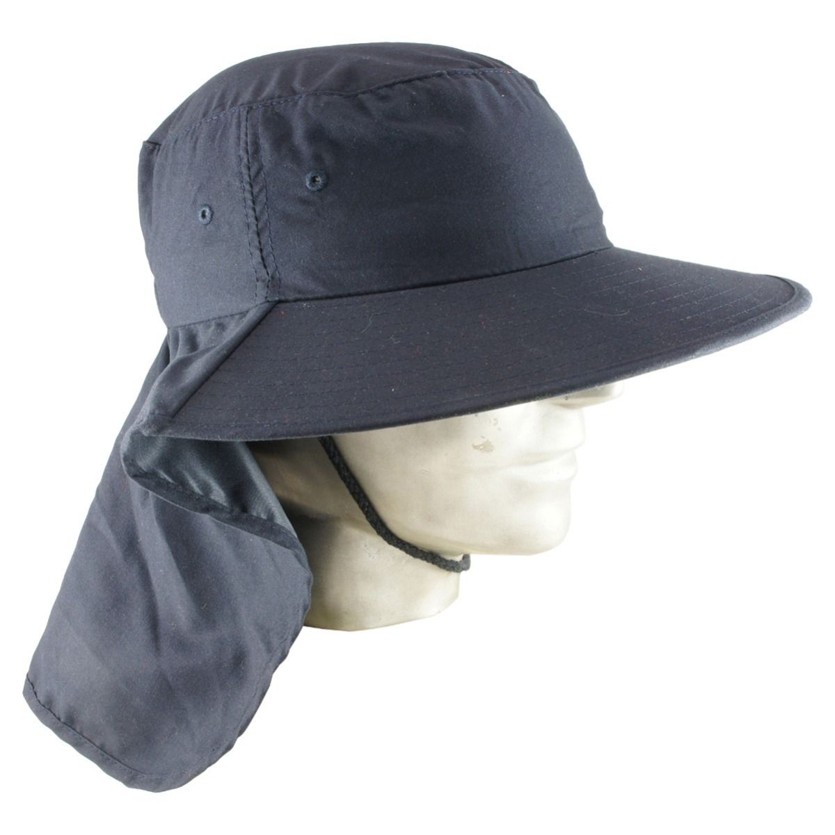 ASW H1258 Broad Brim Legionnaire Hat with Neck Flap Navy — The Workwear ...