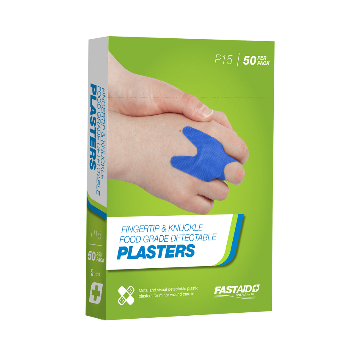 FastAid P15 Food Grade Plasters Metal and Visual Detectable Fingertip ...
